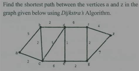 Find The Shortest Path Between The Vertices A Studyx