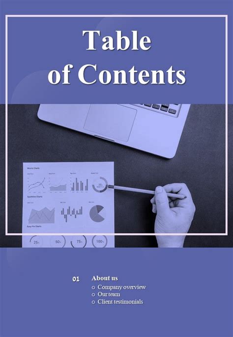 Table Of Contents Big Analytics Project Proposal One Pager Sample Example D