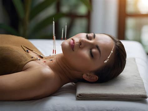 Traditional Chinese Acupuncture Therapy Premium Ai Generated Image