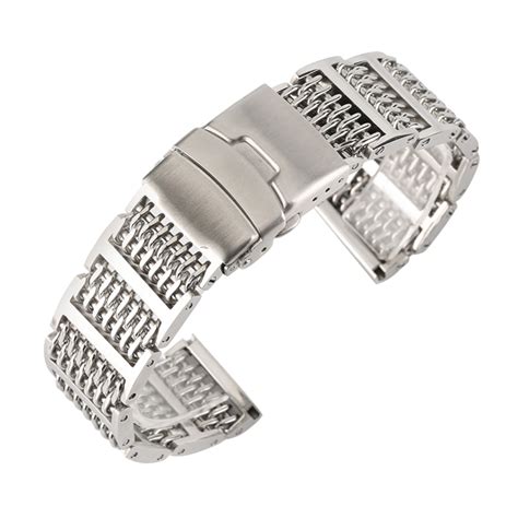 20mm 22mm 24mm Shark Mesh Shape Men Stainless Steel Silver And Black