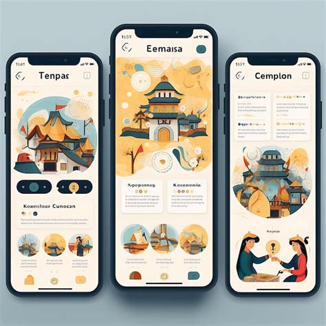 premium ai image mobile app design of education language learning app