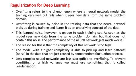 Overview Regularization For Deep Learning Pptx