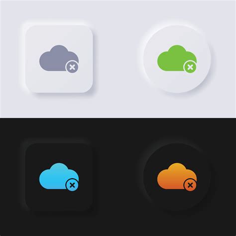 Cloud Icon With Cross Symbol Multicolor Neumorphism Button Soft Ui Design For Web Design
