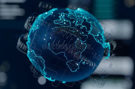 Digital Globe With Blue Lines And Dots Tech Driven Connectivity Theme