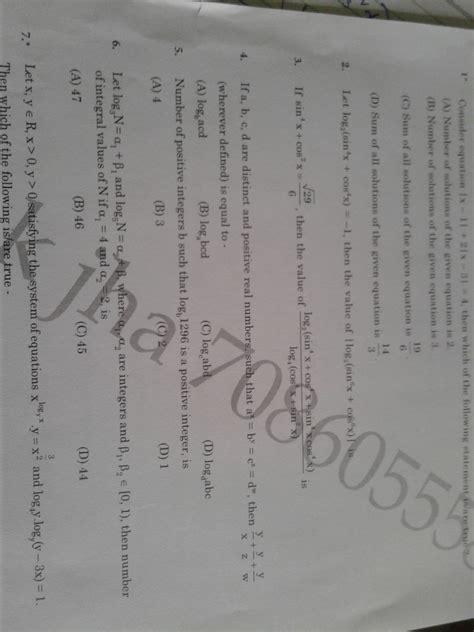 Could You Please Solve Question Number 1 To 6 And Please Suguest Me S Askiitians