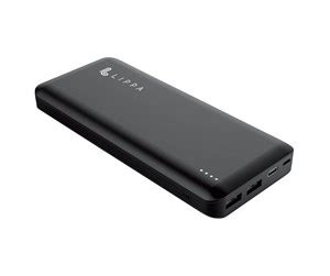 Lippa mAh Powerbank W USB C PD QC USB A Output Black Nødlader Svart mAh