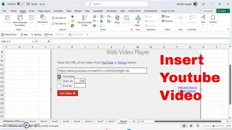 Insert Youtube Video Into Excel Sheet Using Free Add In Msexcel
