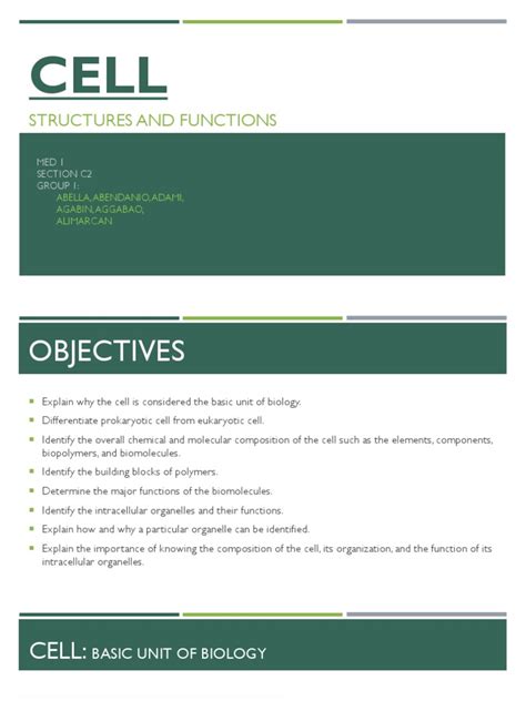 Bio101 Cell Structure And Fxns Pdf