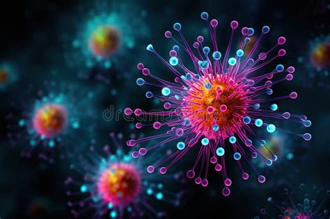 Biological Mutation Microscopic Virus Dotted Particles Shape Nano Technology Stock