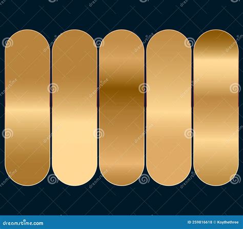 A Collection Of Five Gradients Gold Color Set Of 5 Golden Gradients