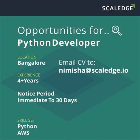 Sri Nimisha On Linkedin Pythondeveloper Aws Engineer Immediatejoiners
