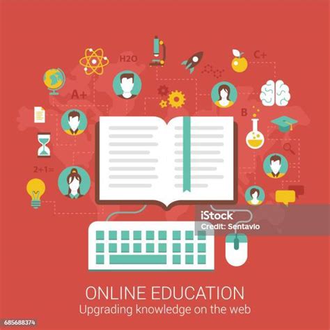 온라인 교육 및 벡터 웹 배너 그림 인쇄 자료 웹사이트 클릭 인포 그래픽 요소 컬렉션에 대 한 현대적인 평면 디자인 개념 0명에 대한 스톡 벡터 아트 및 기타 이미지