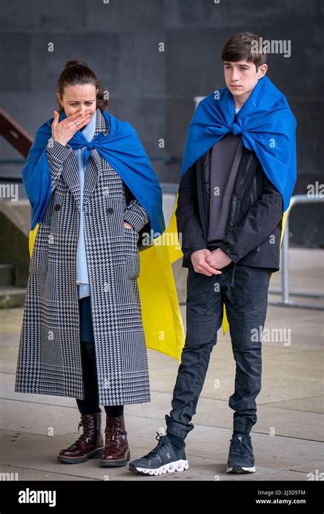 Kateryna Polyakova Takes Part In A Vigil In George Square Edinburgh