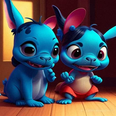 Ai Art Generator An Imaginative Fan Art Of Lilo Acting Like Stitch