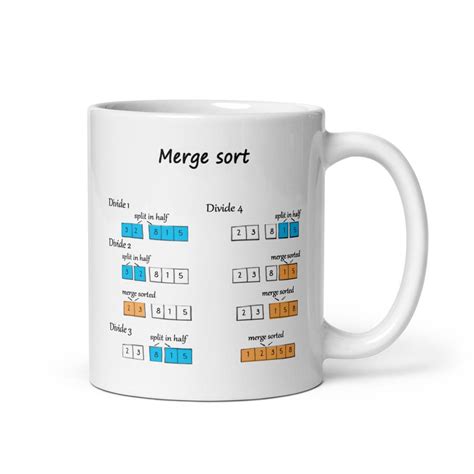 Merge Sort White Glossy Mug Coding Mug Programmer Mug Etsy