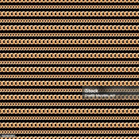 검은 배경에 골드 체인 라인의 완벽 한 패턴입니다 벡터 일러스트 사슬에 대한 스톡 벡터 아트 및 기타 이미지 사슬 개인 장식품 검은색 Istock