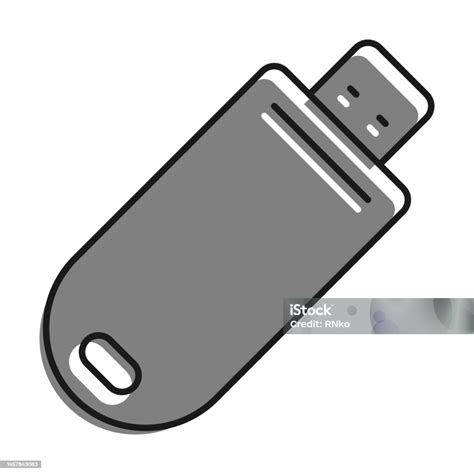 선형은 회색 아이콘으로 채워져 있습니다 Usb 플래시 드라이브 Usb 메모리 카드 이동식 미디어에 정보 저장 간단한 흑백 벡터 흰색 배경에 격리 Usb 메모리에 대한 스톡