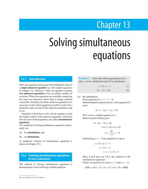 solution basic engineering mathematics solving simultaneous