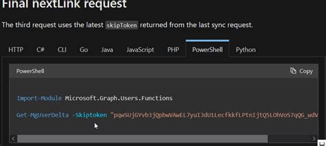 Get Mggroupdelta A Parameter Cannot Be Found That Matches Parameter Name Skiptoken · Issue
