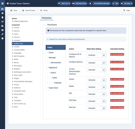 Help4 X Guided Tours Options Joomla Documentation