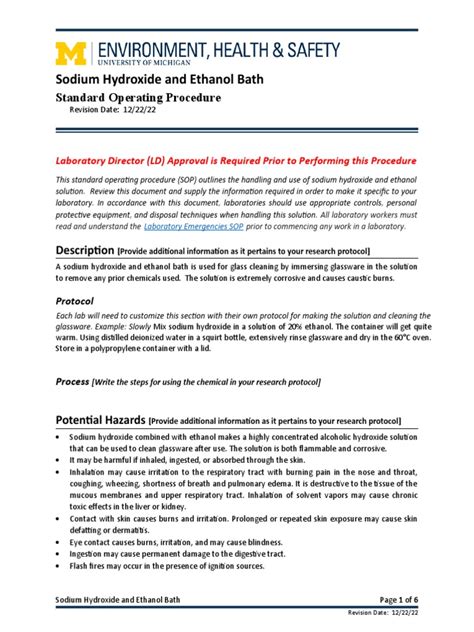 Sodium Hydroxide And Ethanol Pdf Sodium Hydroxide Laboratories