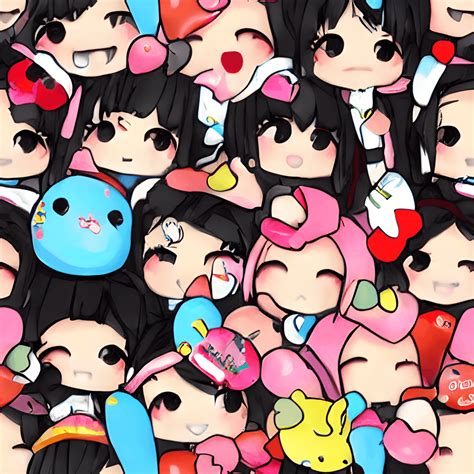 Kawaii Chibi Pattern Graphic Creative Fabrica