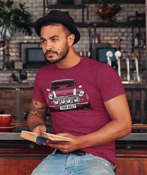 Classic Mini Cooper T Shirt With Option To Personalise Reg Plate