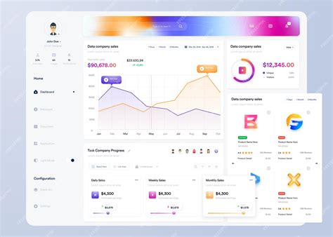 Premium Vector Ui Ux Infographic Dashboard Ui Design With Graphs