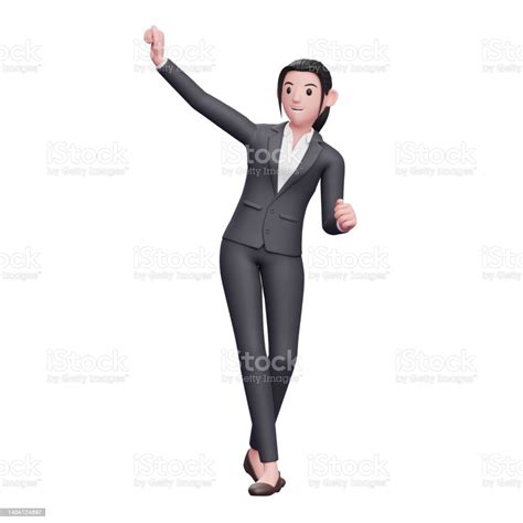 춤으로 승리를 축하하는 비즈니스 여성 3d 렌더링 비즈니스 여성 캐릭터 일러스트 감정에 대한 스톡 사진 및 기타 이미지 감정