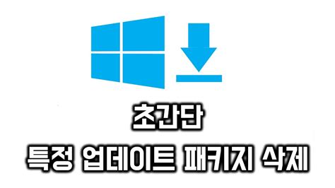 초간단 특정 윈도우 업데이트 삭제하기 Youtube