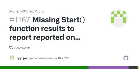 Missing Start Function Results To Report Reported On Compilegeneratedcodeprg File · Issue