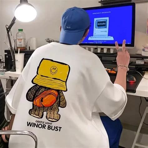 11할인 남녀공용 오버핏 베어프린팅 반팔티 4컬러