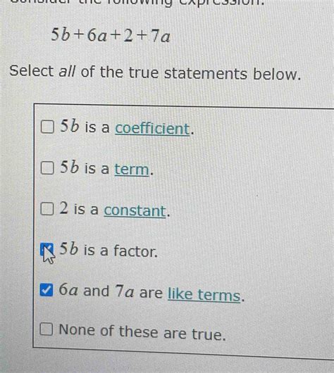 Solved 5b6a27a Select All Of The True Statements Below 56 Is A