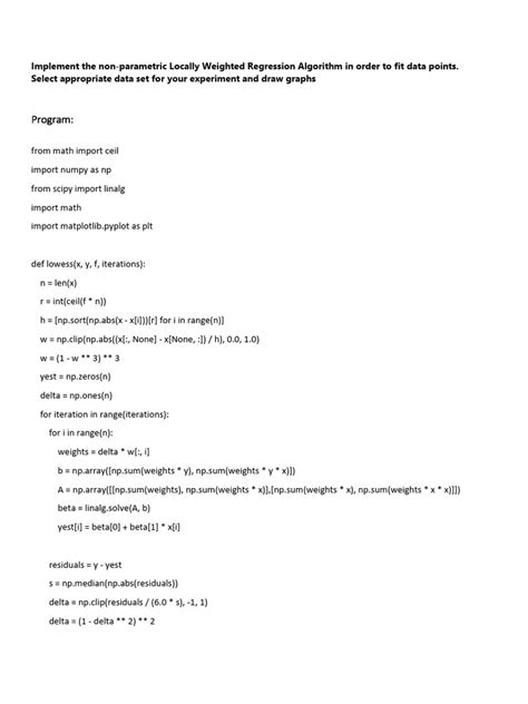 Locally Weighted Regression Pdf