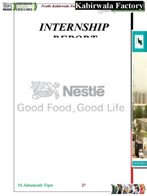 Mohammad Jahanzaib Tipu Internship Report Pdf Nestlé Hygiene