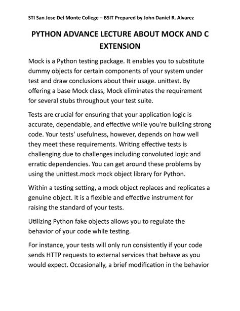 Python Advance Lecture About Mock And C Extension Python Advance