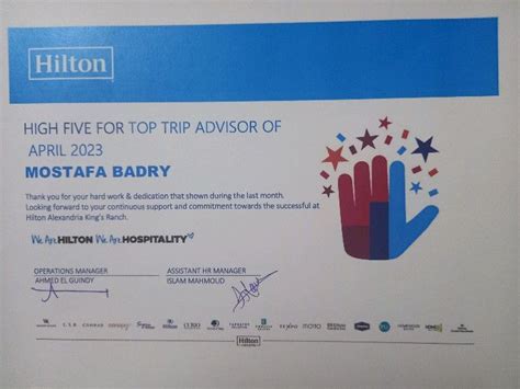 mostafa badry on linkedin thankyou hilton hospitality