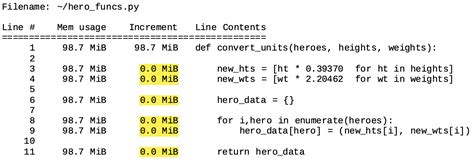 Code Profiling For Memory Usage Python