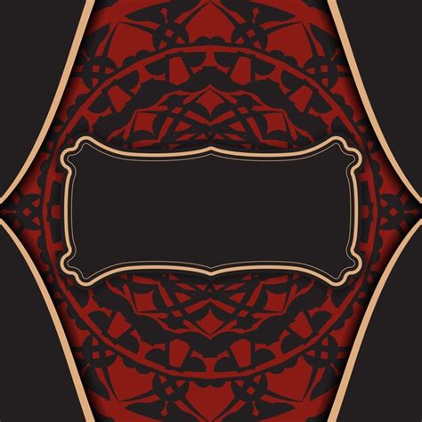 텍스트와 럭셔리 장식품을 위한 공간이 있는 초대장 템플릿 그리스 패턴의 Black 색상으로 바로 인쇄할 수 있는 엽서 디자인 프리미엄 벡터