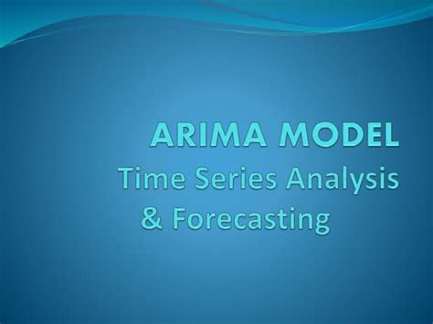 Arima Model Pptx