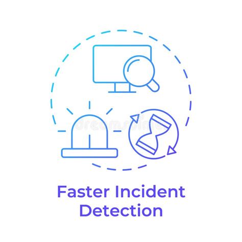Faster Incident Detection Blue Gradient Concept Icon Stock Illustration