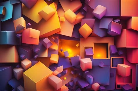 Premium Photo Colorful Abstract Cube Background