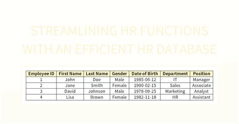 Free Hr Database Templates For Google Sheets And Microsoft Excel Slidesdocs