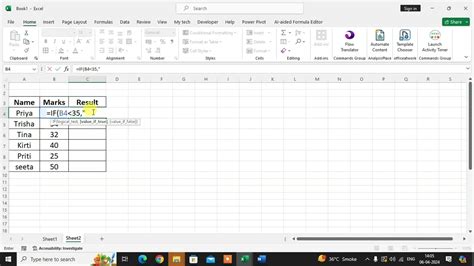 How To Get Result Fail And Pass In Excel Sheet Youtube