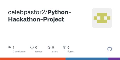 Github Celebpastor2python Hackathon Project · Github
