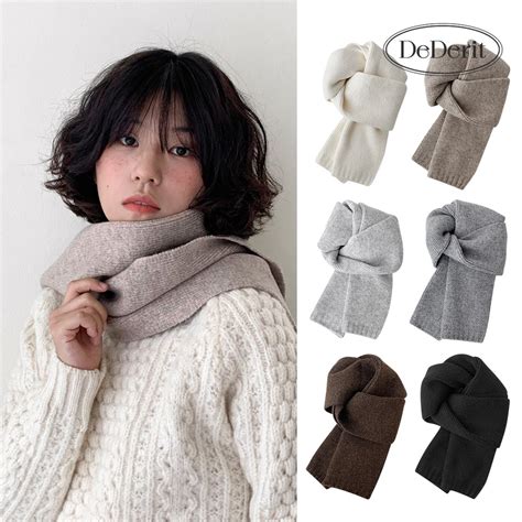 데데리트 데데리트 따뜻한 남녀공용 울 니트 머플러 목도리 겨울 커플 연말 선물 모노톤 7컬러 택1