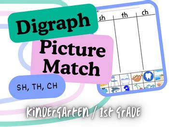 Digraph Picture Match Th Sh Ch Freebie By Pawsome Primary Resources