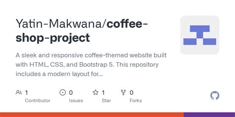github yatin makwana coffee shop project a sleek and responsive