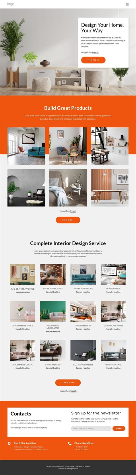 interior design portfolio html code example by nicepage