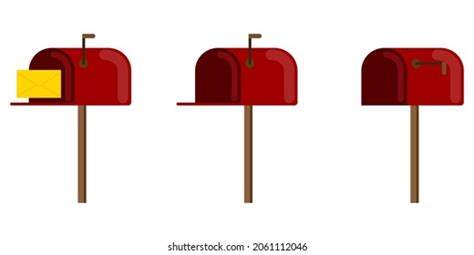 Red Mailbox Icon Set Open Close Stock Vector Royalty Free 2061112046 Shutterstock